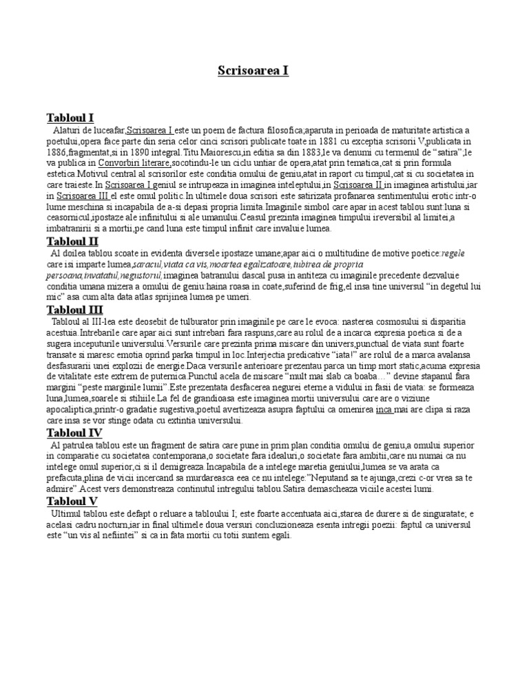 Scrisoarea I | PDF