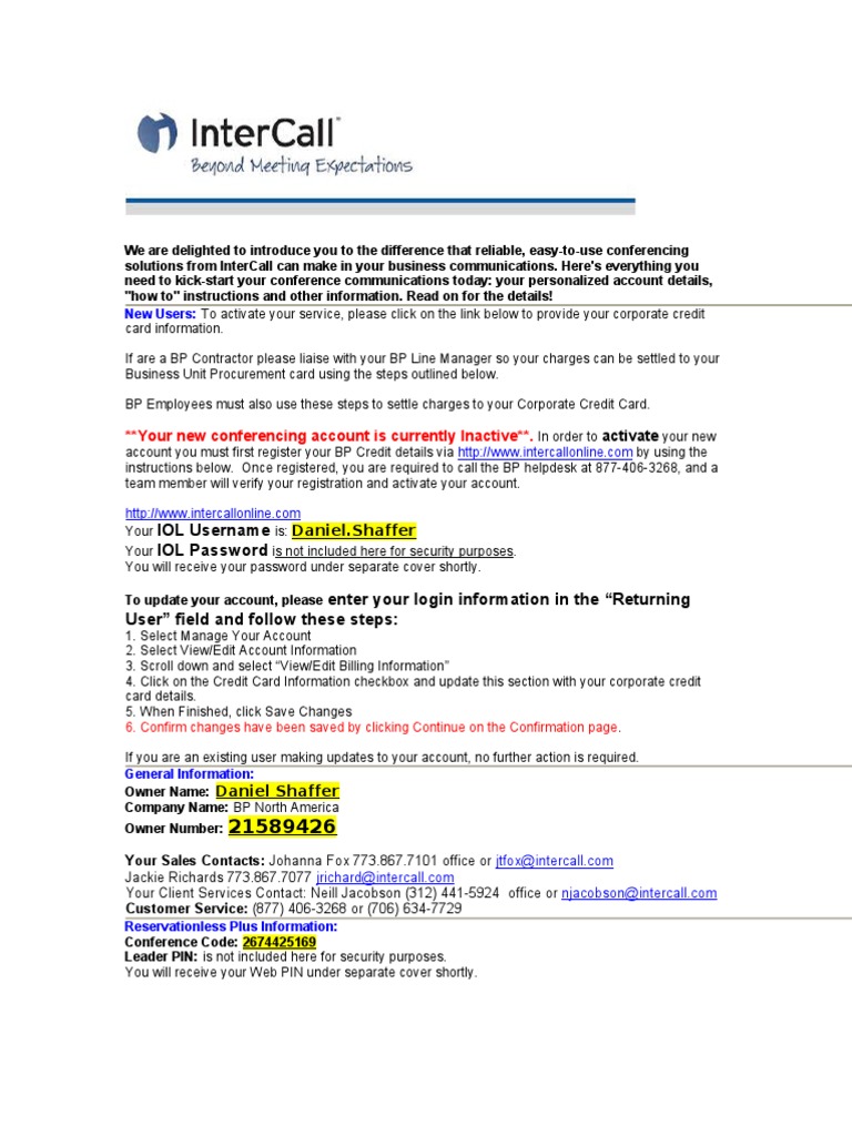 BP Welcome Email 1 | PDF | Conference Call | User (Computing)