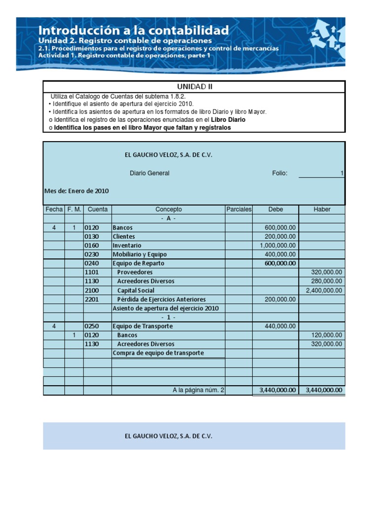 Registro Contable de Operaciones Parte 1 | PDF