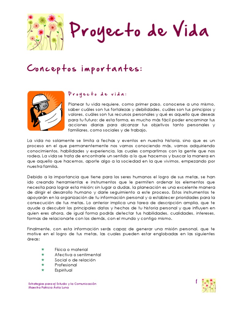 Manual de Proyecto de Vida Completo | Descargar gratis PDF | Vida | Planificación