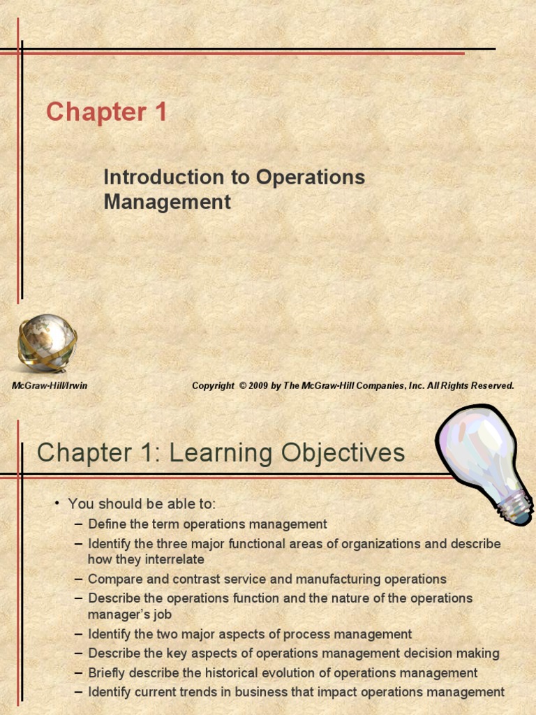 Student Slides Chapter 1 | PDF | Operations Management | Supply Chain