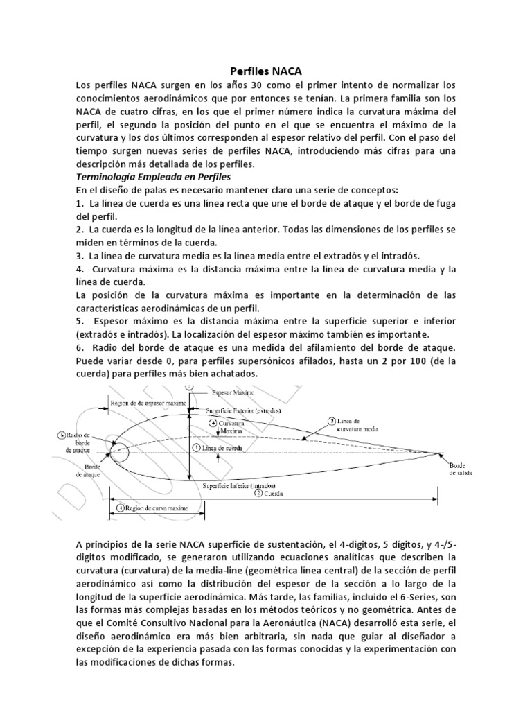Perfiles NACA | PDF | Superficie sustentadora | Ingeniería Aeroespacial
