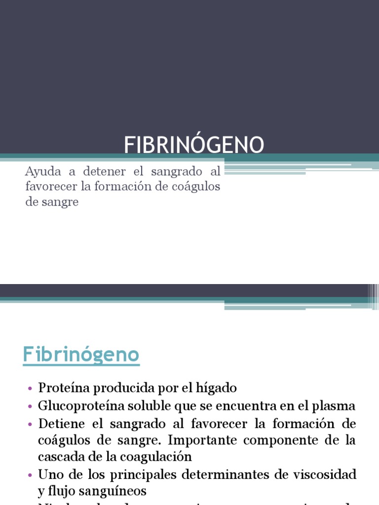 Función y Significado del Fibrinógeno | PDF | Coagulación | Plaqueta