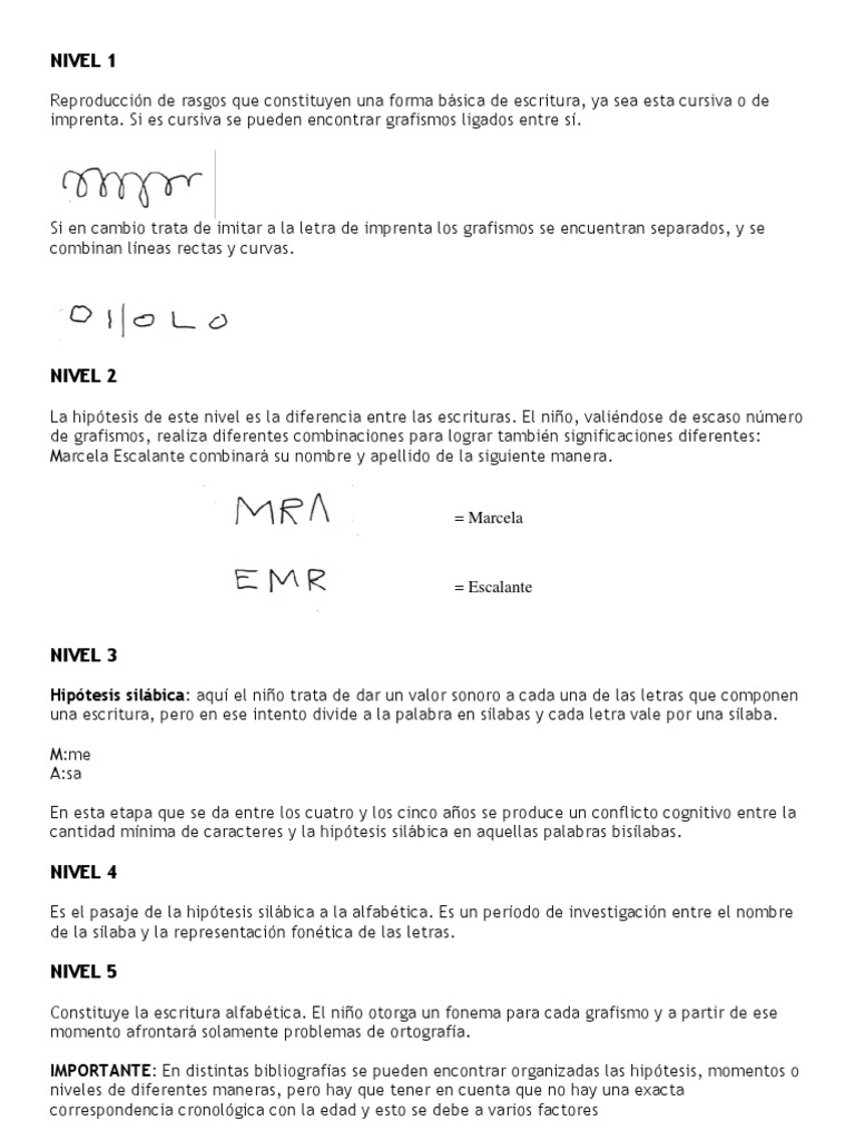 Hipotesis Lectoescritura | PDF | Escritura | Palabra