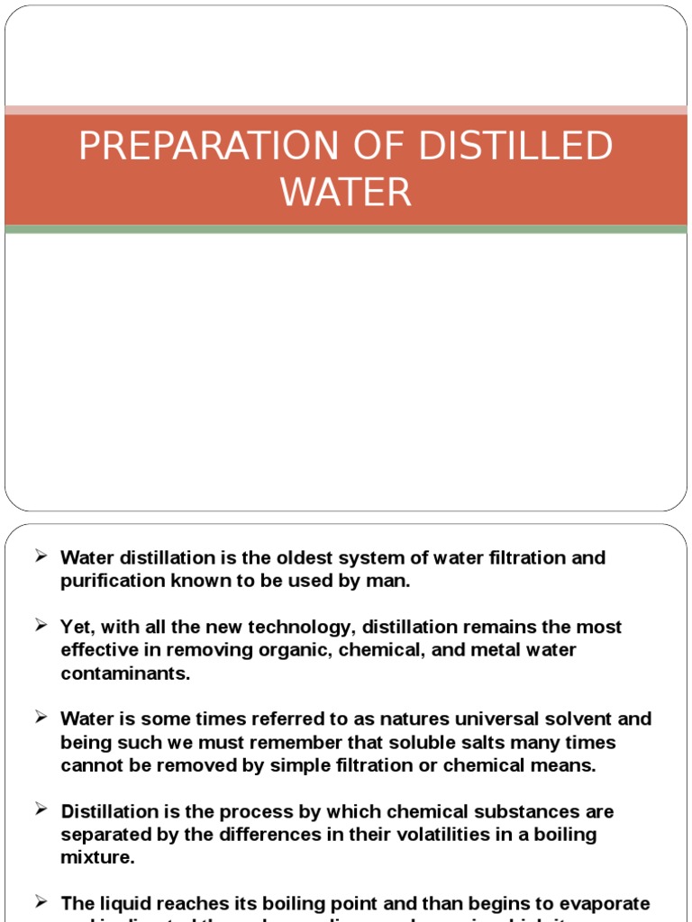 Distillation Process for Pure Water | PDF | Distillation | Boiling