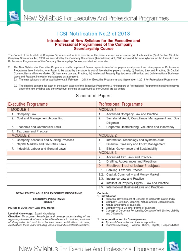 ICSI New Syllabus | PDF | Securities (Finance) | Due Diligence