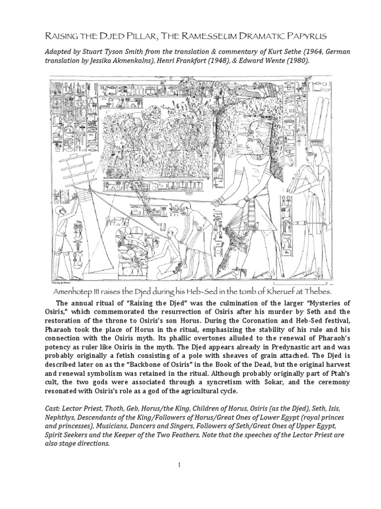 Raising of The Djed-Pillar | PDF | Osiris | Horus