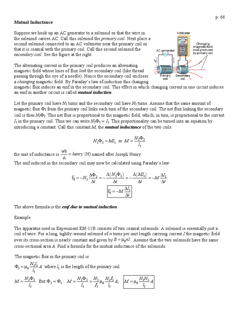 Mutual Inductance | PDF | Inductance | Transformer