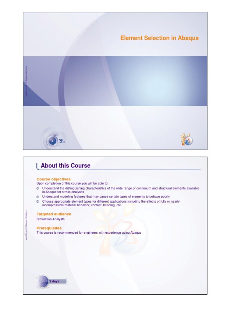 Element Selection Summary | PDF | Bending | Stress–Strain Analysis