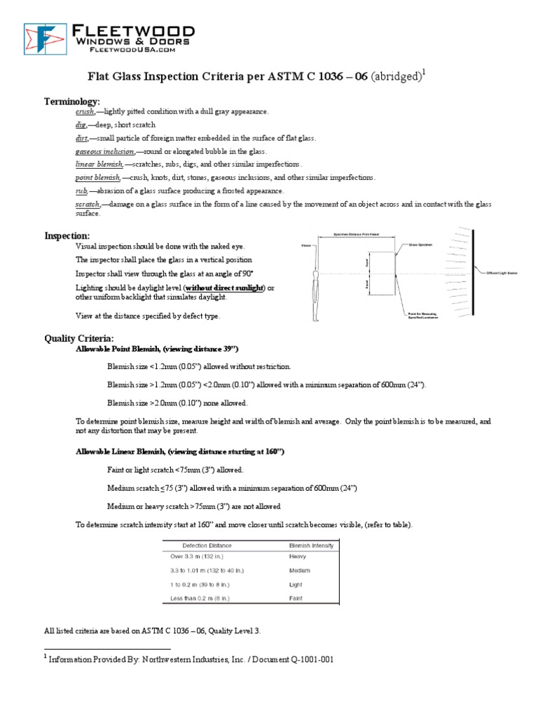 Glass Inspection Criteria | PDF | Glasses | Wear