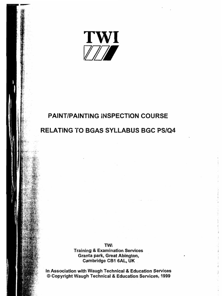 TWI Paint-Painting Inspection Course Relating To Bgas Syllabus BGC PS ...