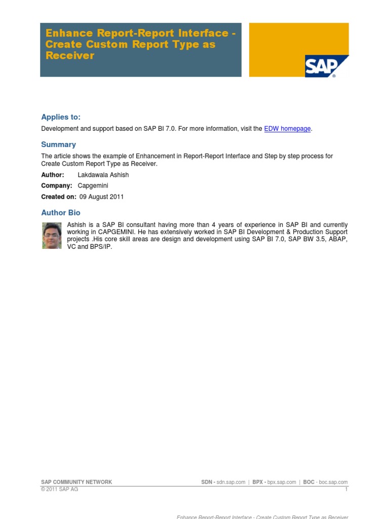 Enhance Report-Report Interface - Create Custom Enhance Report-Report ...