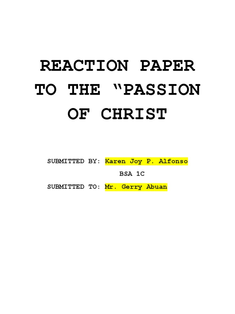 Reflection Passion of Christ | PDF | Jesus | Religious Faiths
