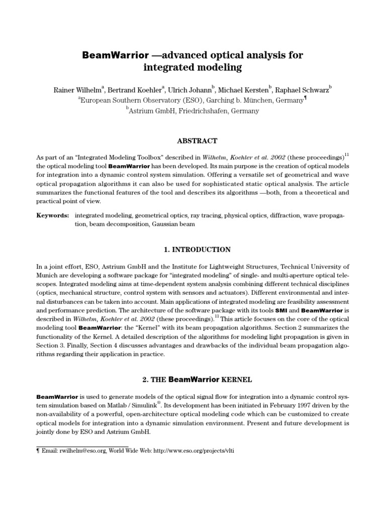 Advanced Beam Analysis For Integrated Modelling | Download Free PDF ...