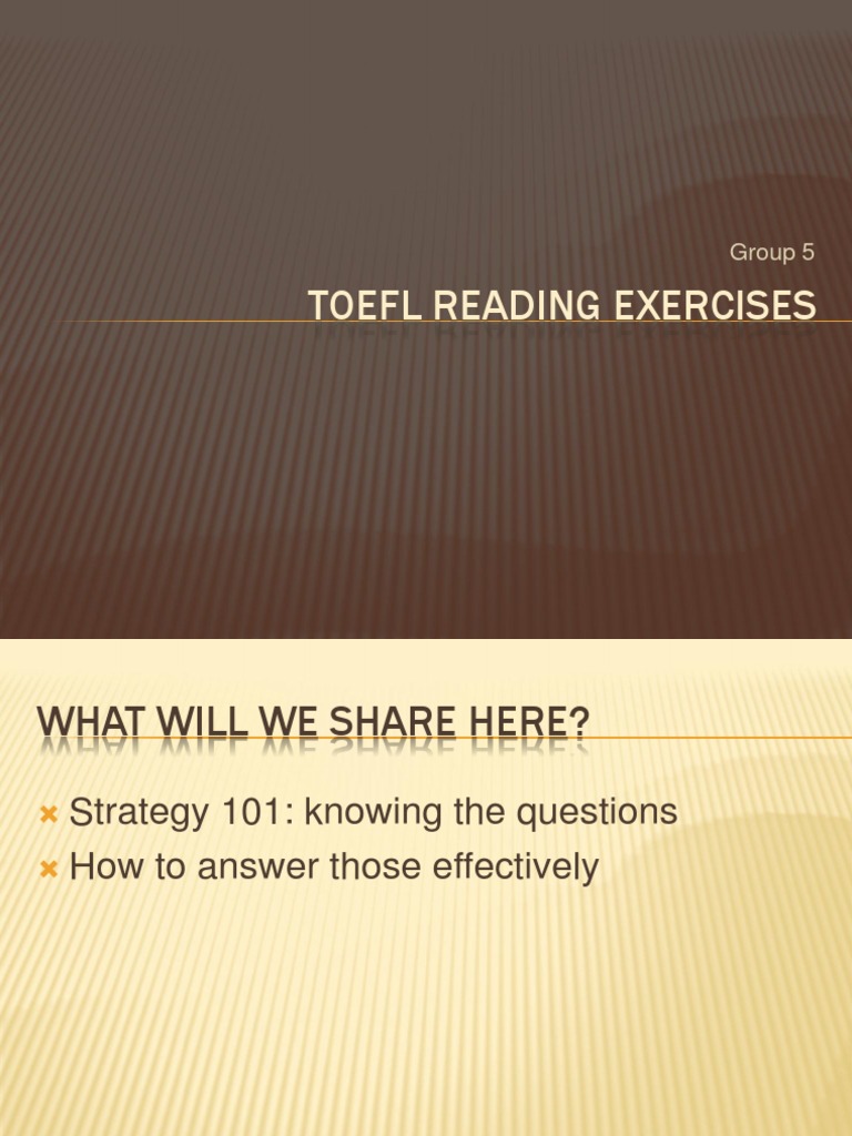 TOEFL Reading Exercises | PDF | Definition | Pronoun