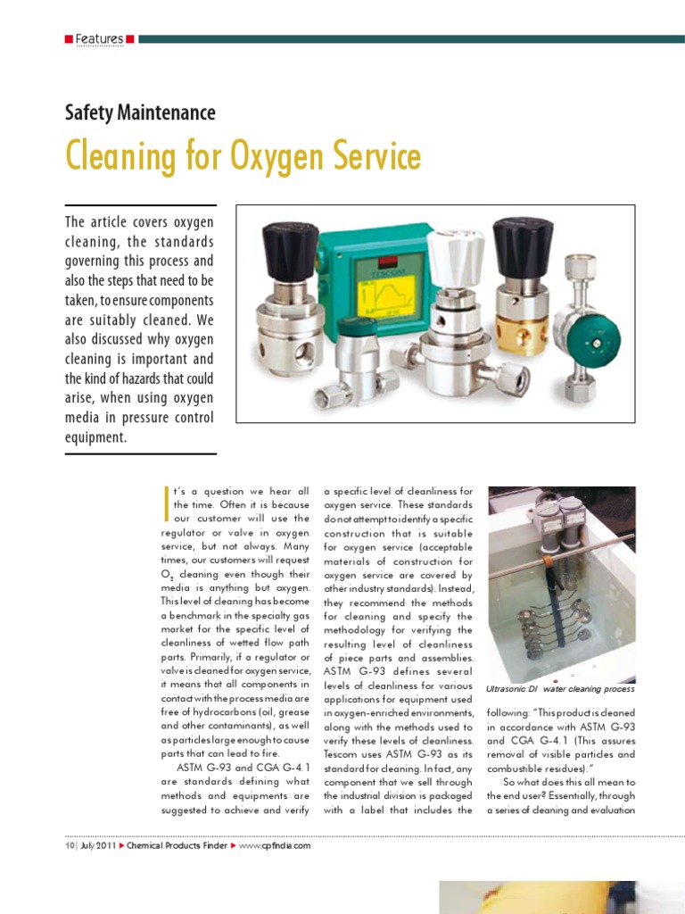 Safety Maintenance-Cleaning For Oxygen Service | PDF | Combustion | Fires