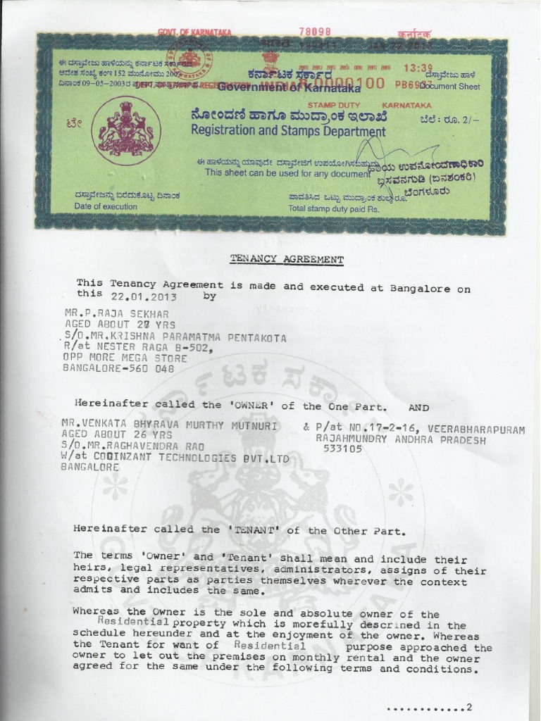 Rental Agreement Format | PDF