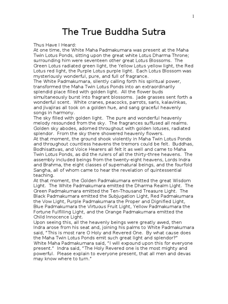 The True Buddha Sutra | PDF | Religious Comparison | Religious Belief ...