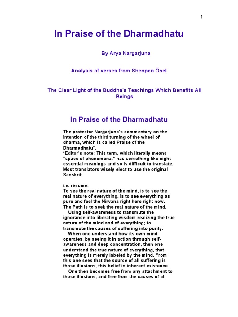 Understanding the Dharmadhatu | PDF | Śūnyatā | Consciousness