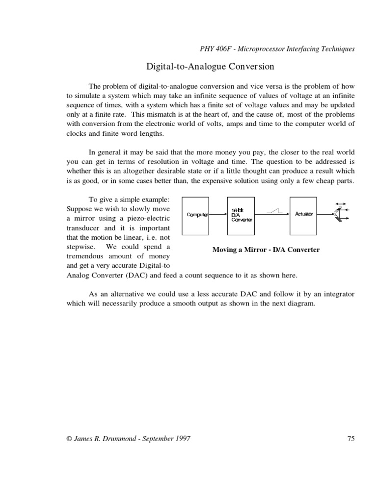 Digital-to-Analogue Conversion: PHY 406F - Microprocessor Interfacing Techniques | Download Free ...