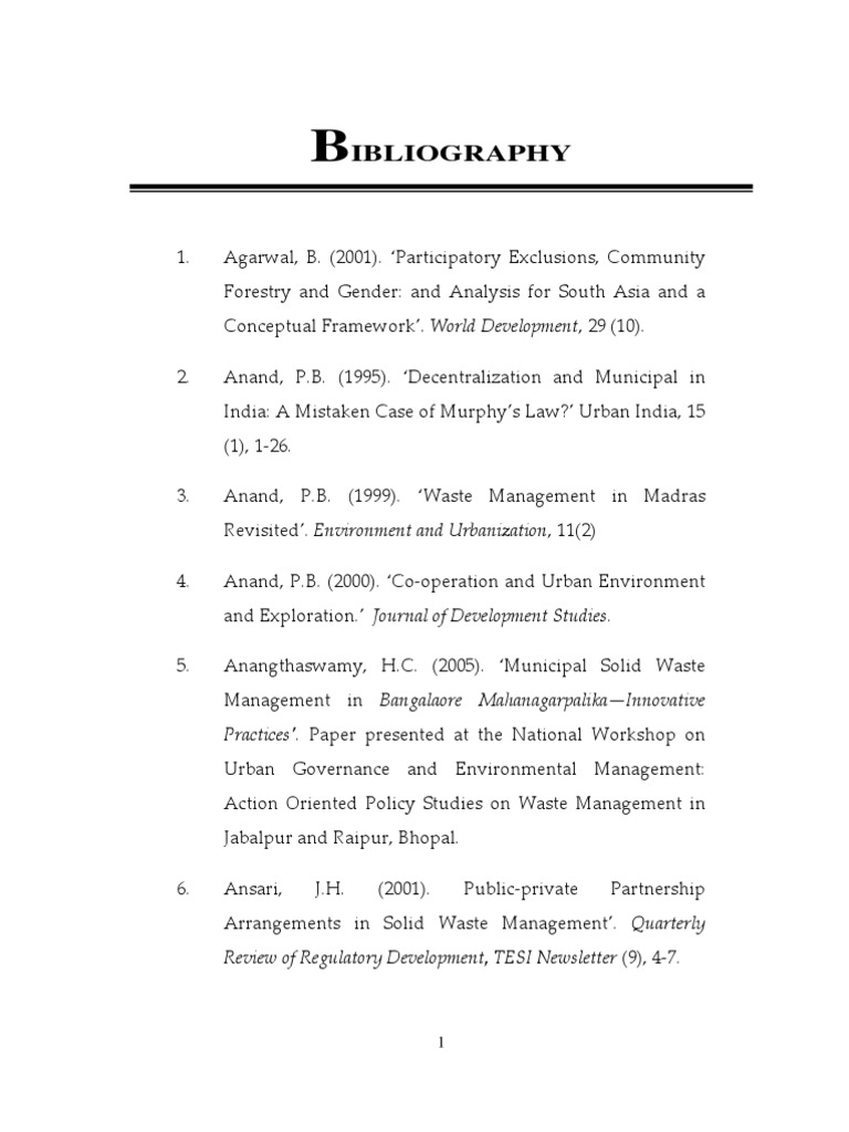 Bibliography | PDF | Waste Management | United States Environmental ...