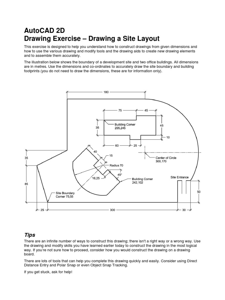 AutoCAD Drawing Exercise | PDF
