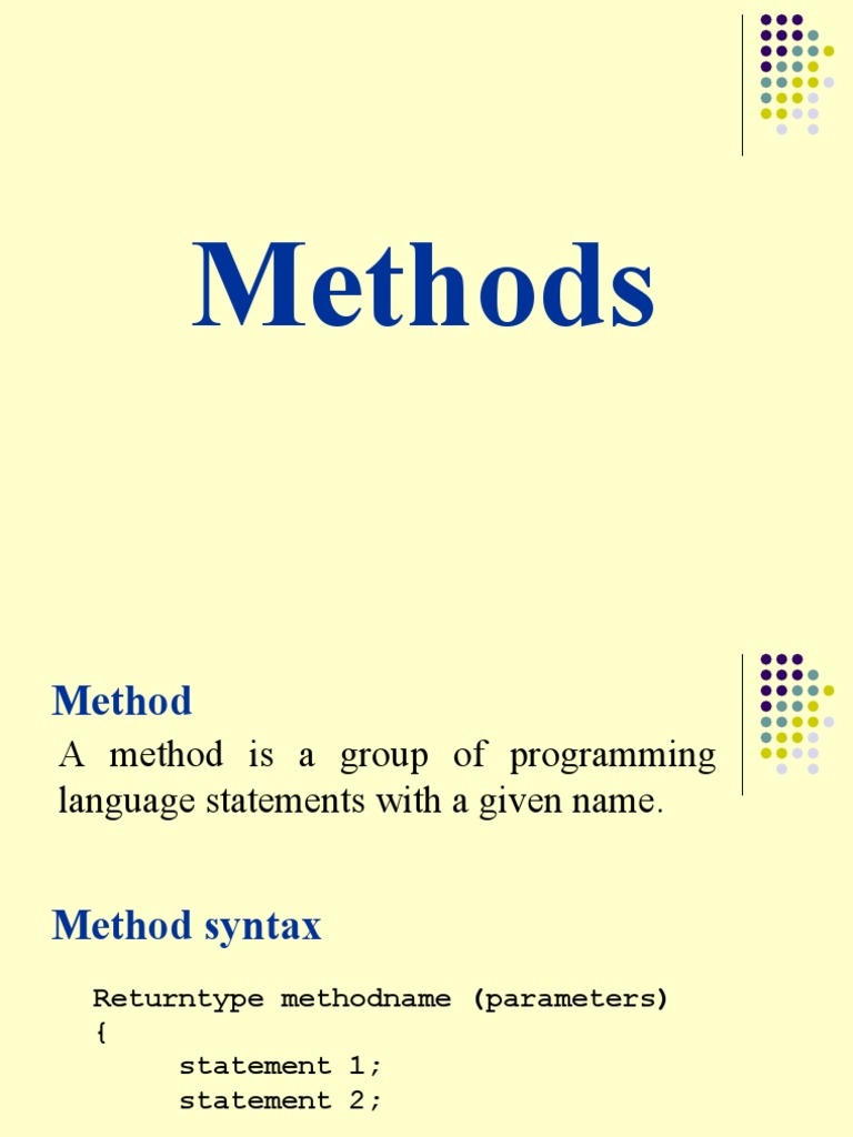 3 Method Pdf Method Computer Programming Parameter Computer Programming