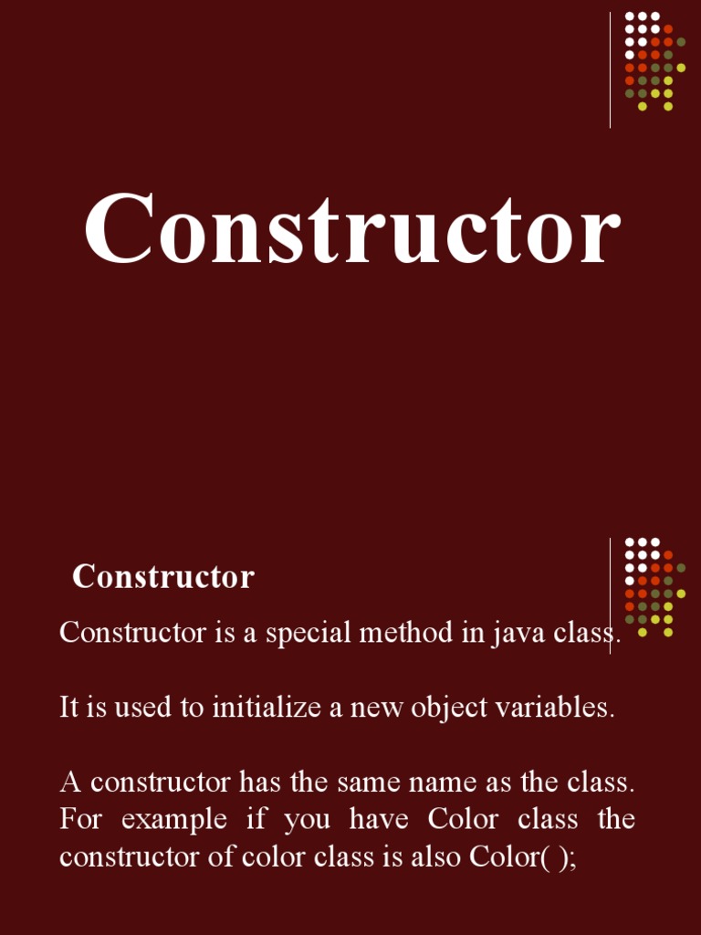 2 Constructor Constructor Object Oriented Programming Programming 