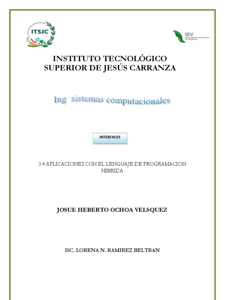 3.4 Aplicaciones Con El Lenguaje de Programacion Hibrida | PDF | Poco ...
