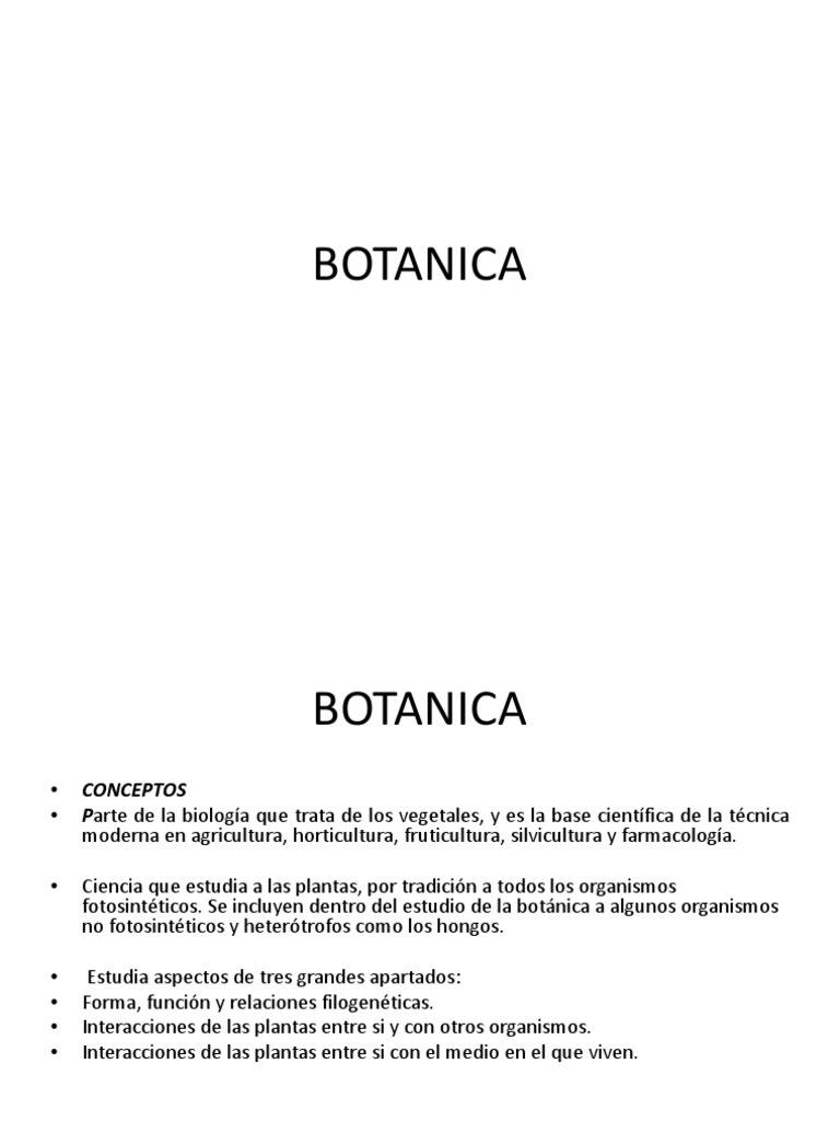 Definición y Historia de la Botánica | PDF | Botánica | Taxonomía ...