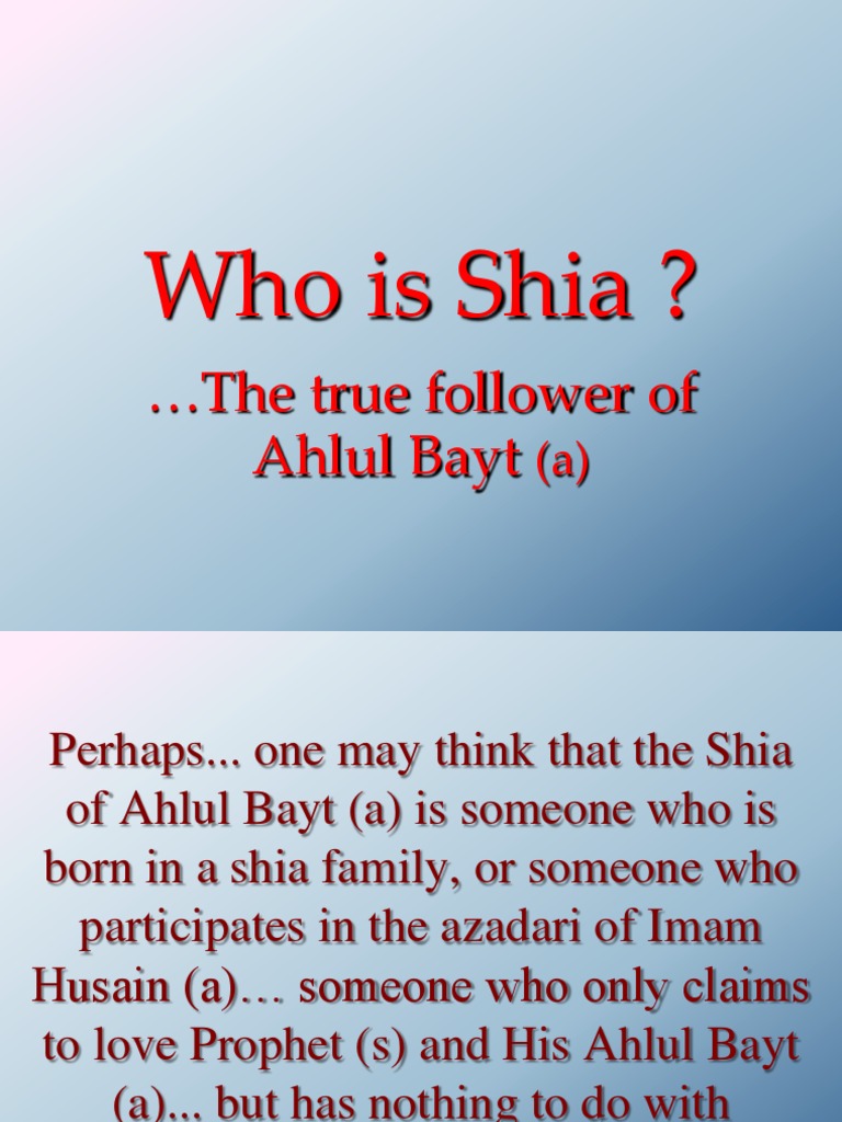 Who Is Shia... | PDF | Shia Islam | Ahl Al Bayt