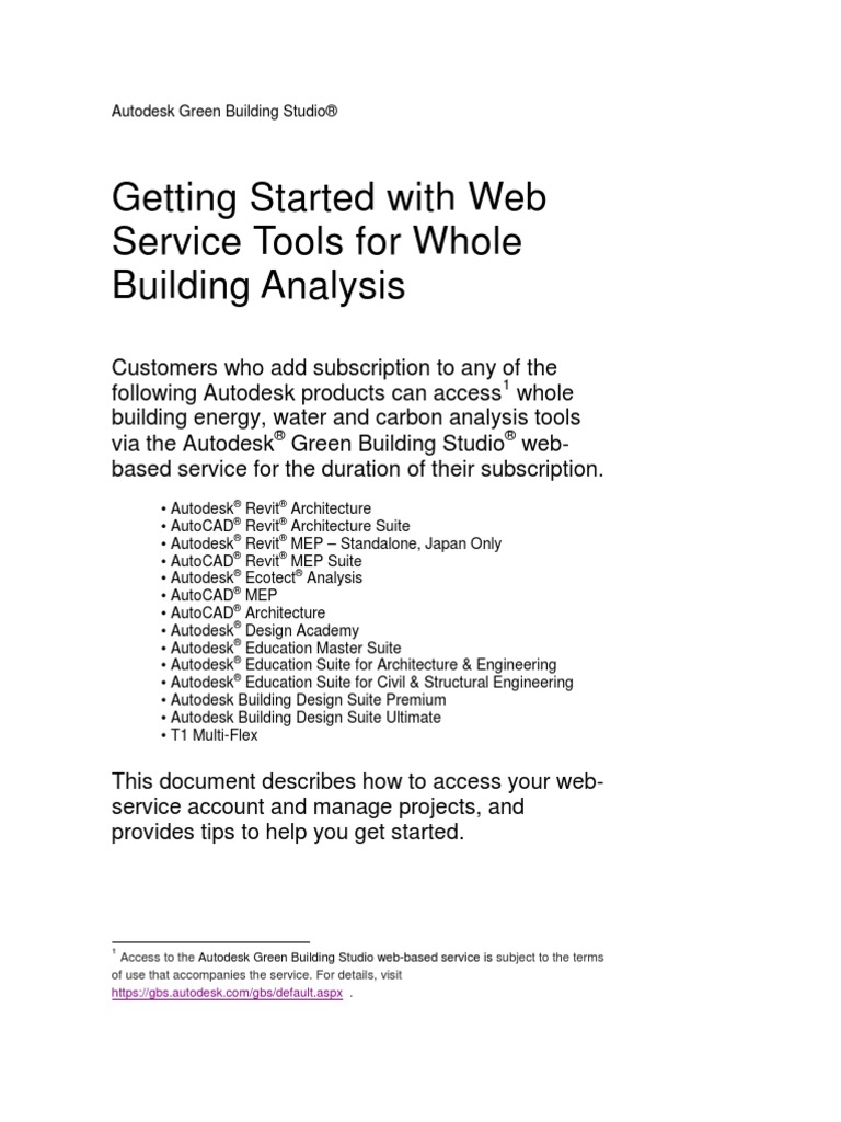Getting Started With Green Building Studio Web Service 2012 | PDF ...