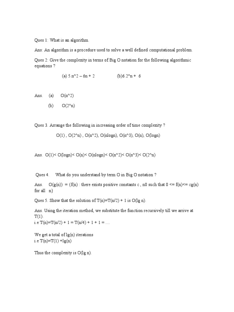 Algorithms Question Bank Download Free Pdf Dynamic Programming Areas Of Computer Science