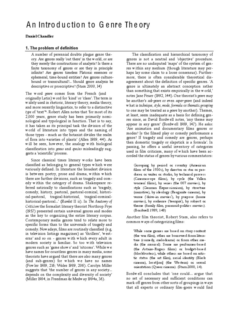 An Introduction To Genre Theory | PDF | Genre | Schema (Psychology)