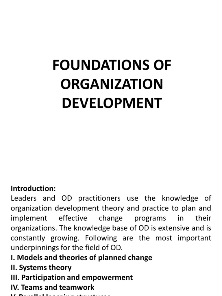Chapter 4 Foundations of Organization Development | PDF | Organization Development | System