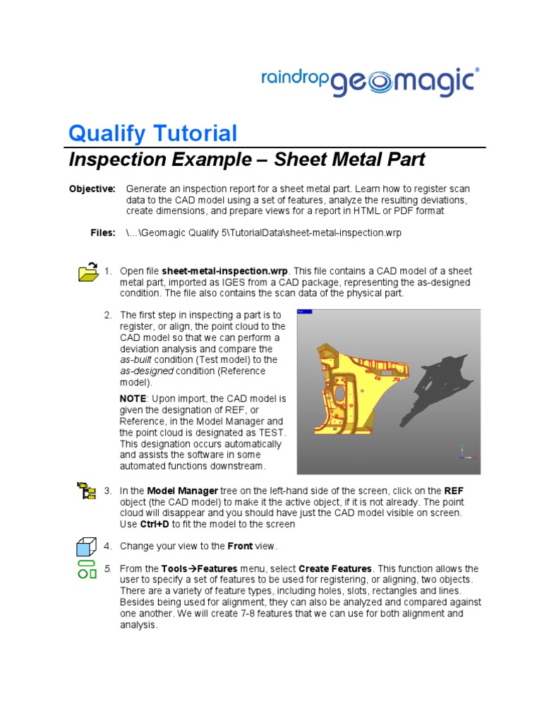 Sheet Metal Inspection Tutorial Guide | PDF