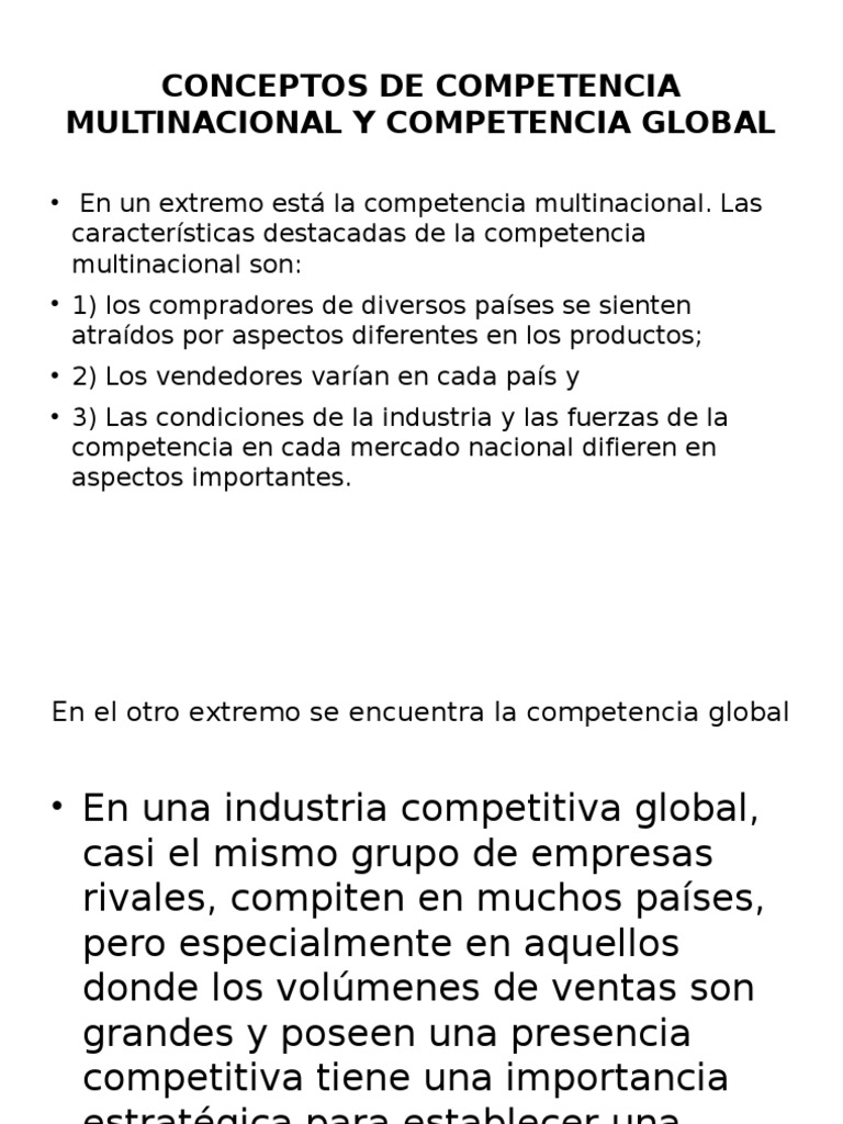 Diapositivas Conceptos de Competencia Multinacional y Competencia ...
