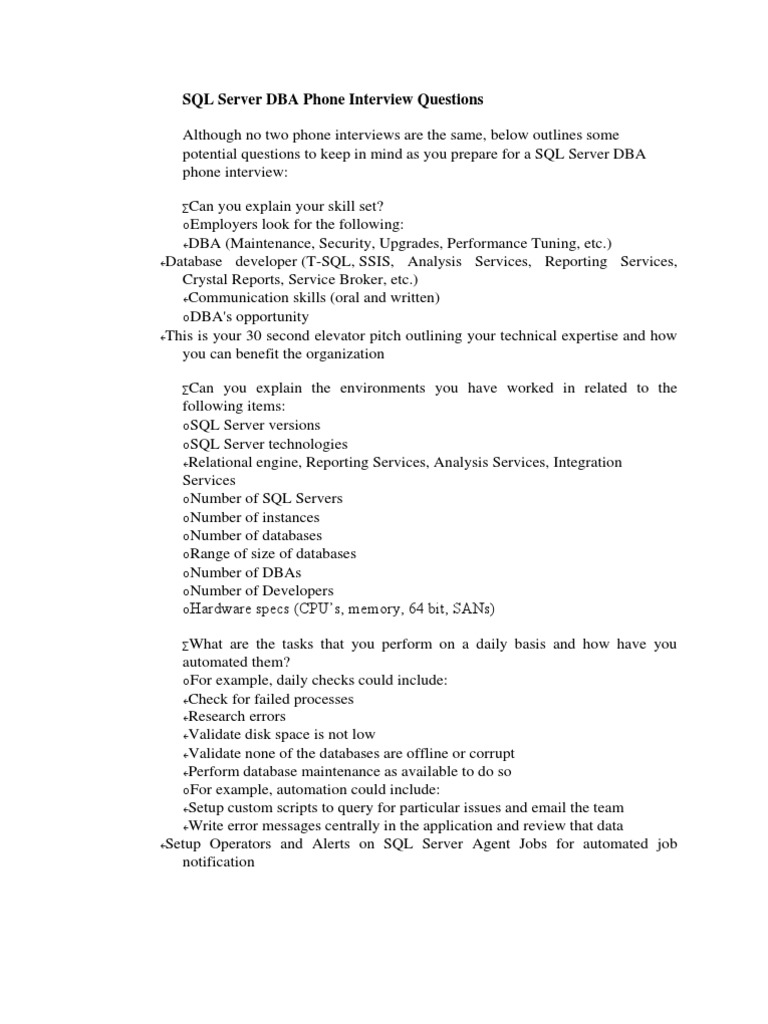 Sql Meeting Questions – Job Interview Helps