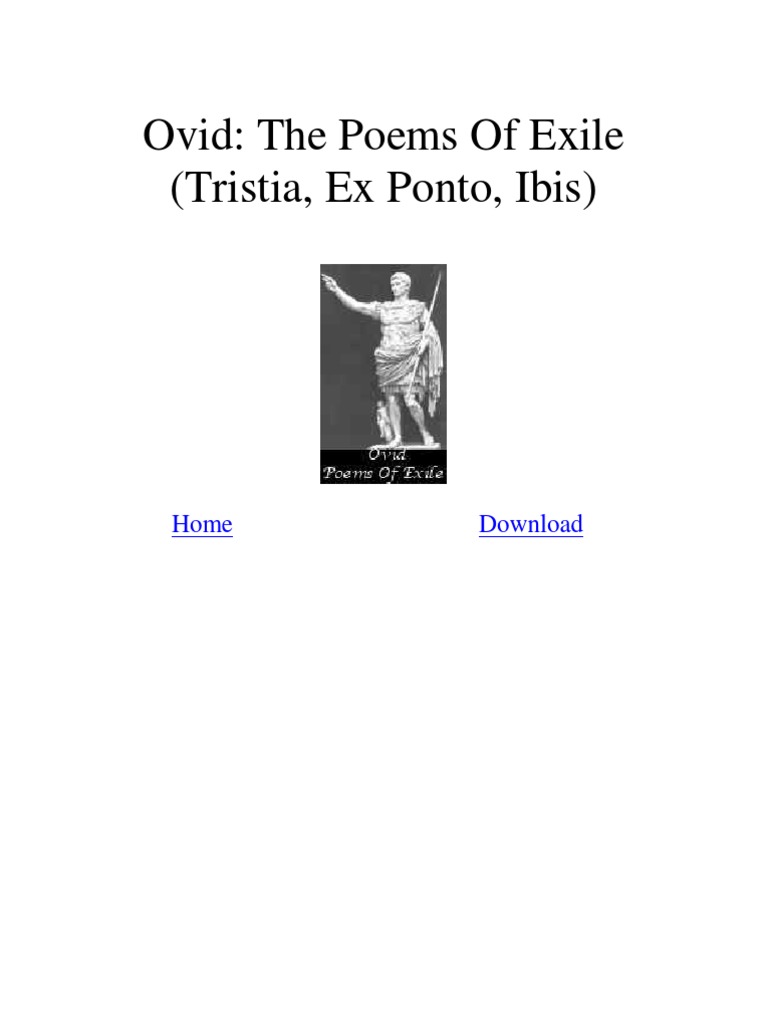 Ovid-Poems From Exile-The Tristia and Ex Ponto, Ovid's Verse Letters ...