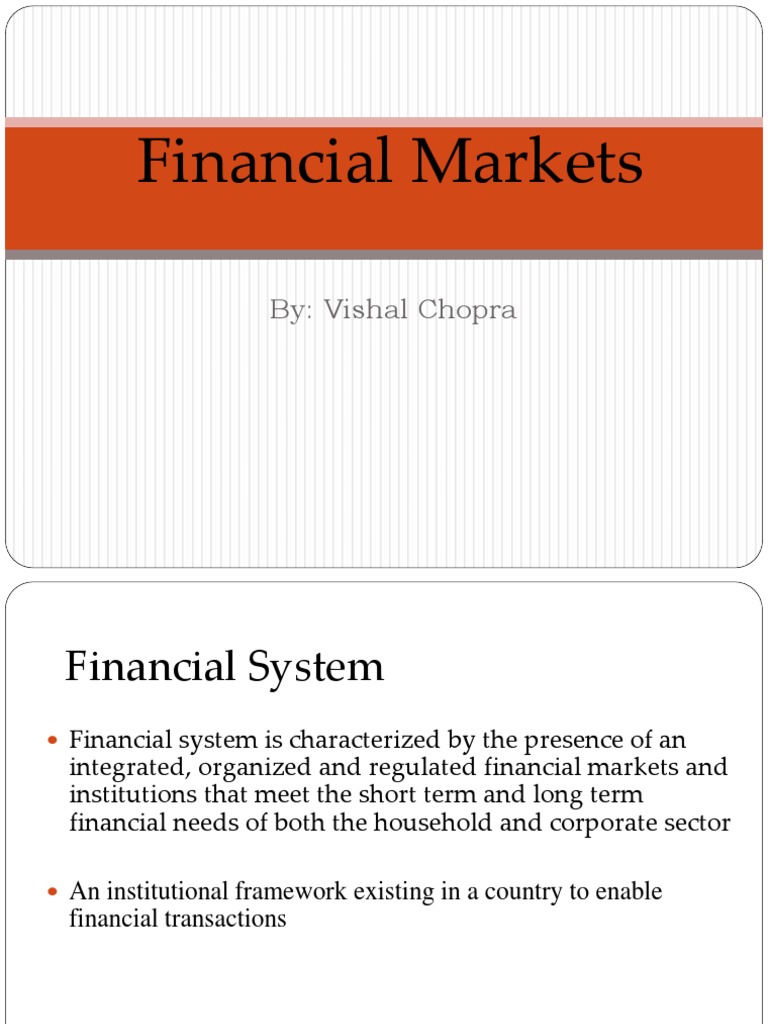 Introduction To Financial Markets | PDF | Financial Markets | Capital ...