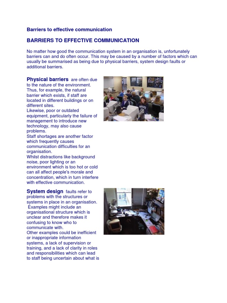 Barriers To Effective Communication | PDF | Perception | Communication