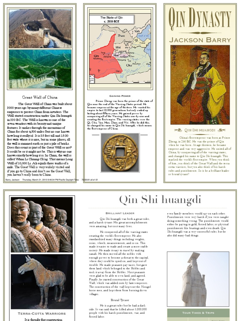 Qin-Dynasty Brochure Final PDF | PDF | Asia | Asian Royal Families
