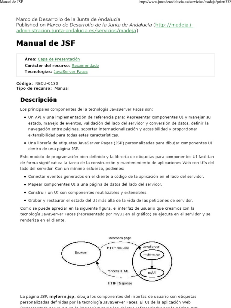 Manual De Jsf Pdf Páginas Del Servidor Java Aplicación Web 