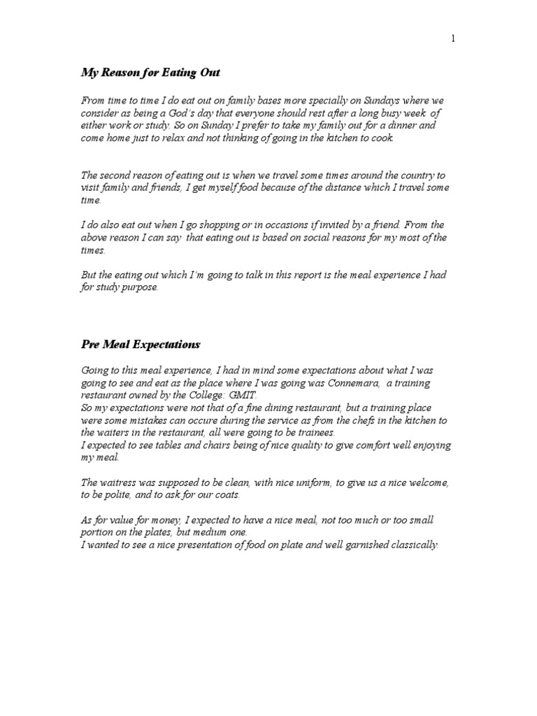 Family Dining Experience at Connemara | PDF | Restaurants | Waiting Staff