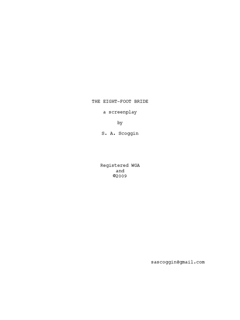 The Eight-Foot Bride: An Original Screenplay | PDF | Banks | Clothing