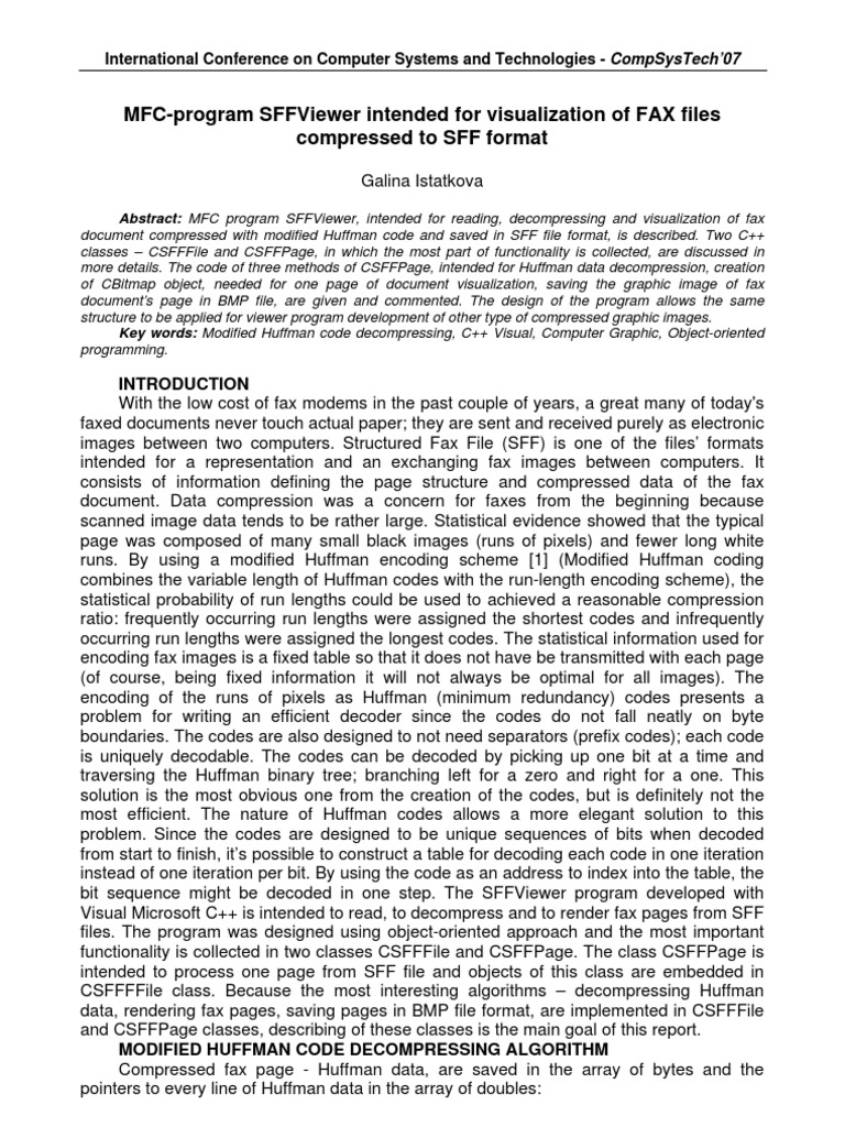 Modified Huffman I4 Pdf Code Data Compression