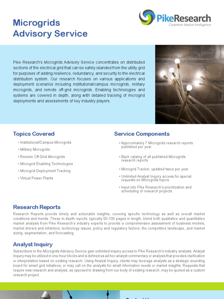 MAS Brochure Pike Research | PDF | Distributed Generation | Electrical Grid