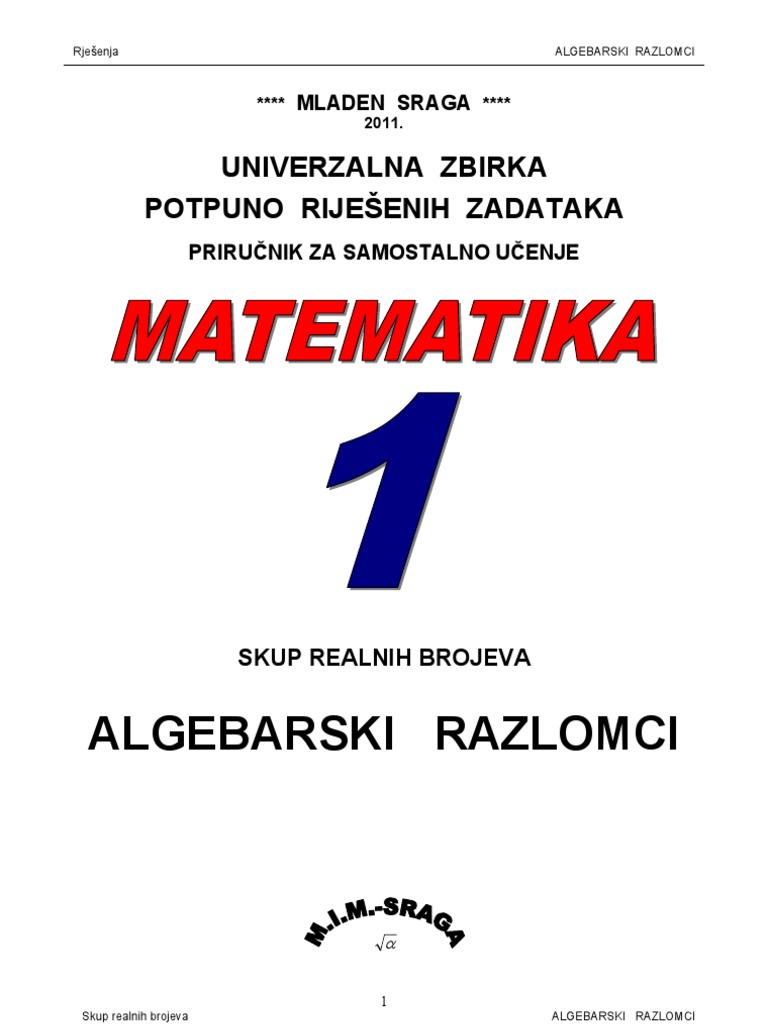 Algebarski Razlomci PDF | PDF