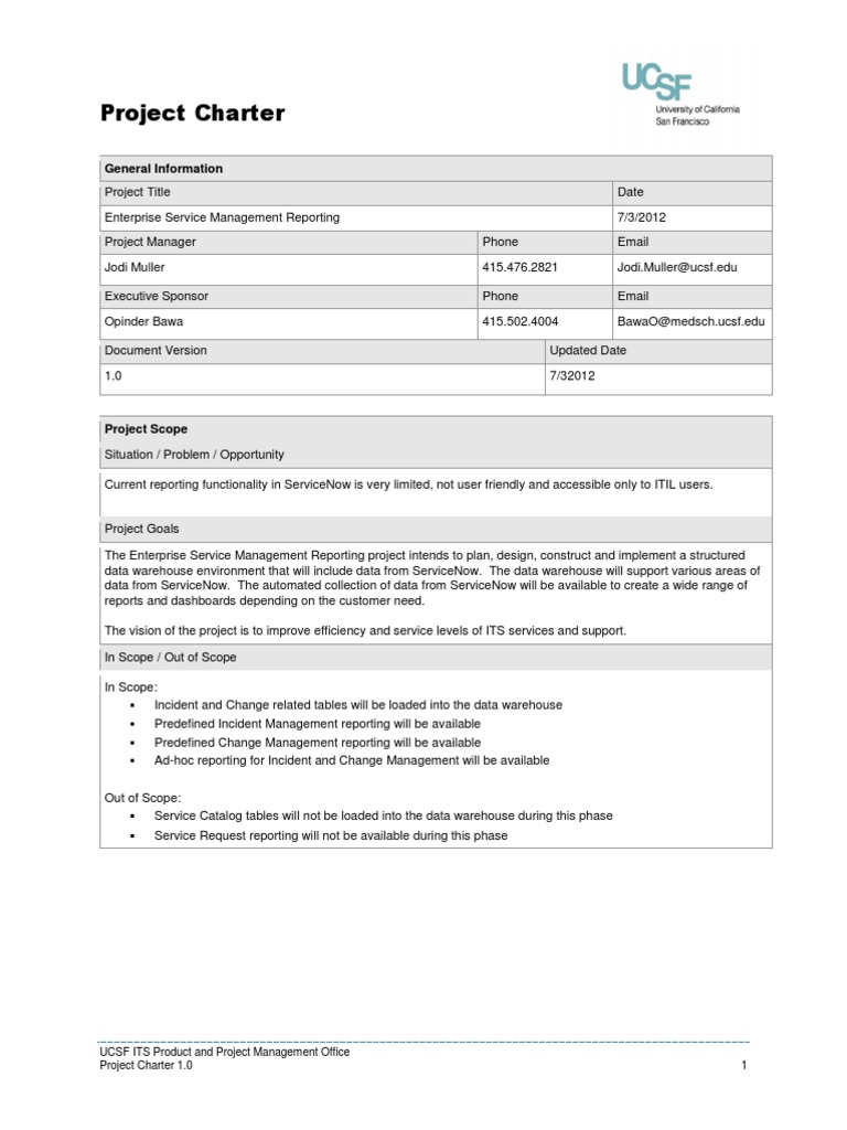 Enterprise Reporting Charter | PDF | Business Intelligence | Data Warehouse