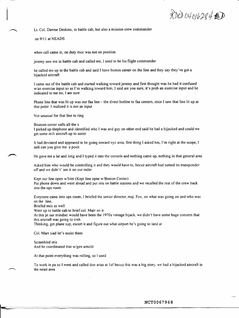 T8 B22 Filson Materials FDR - Interview of LT Col Dawne Deskins ...